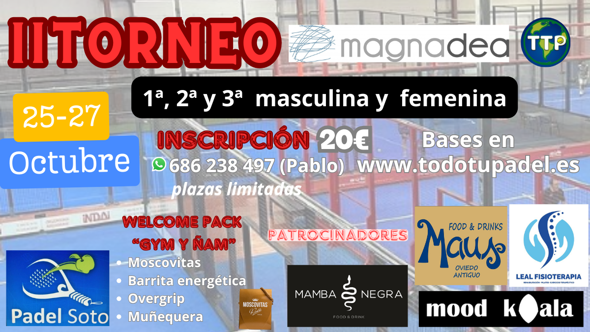 Cuadros y fotos II Torneo Magna Dea – Todo Tu Pádel - ¡Suerte!🤝